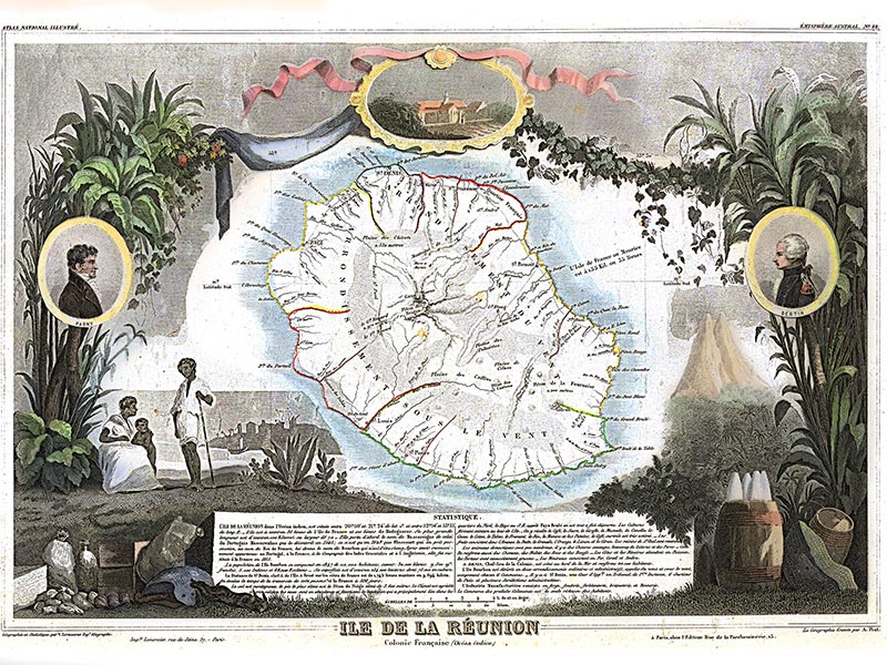 CARTE DE L'ÎLE DE LA RÉUNION - L'OEIL DU CYCLONE